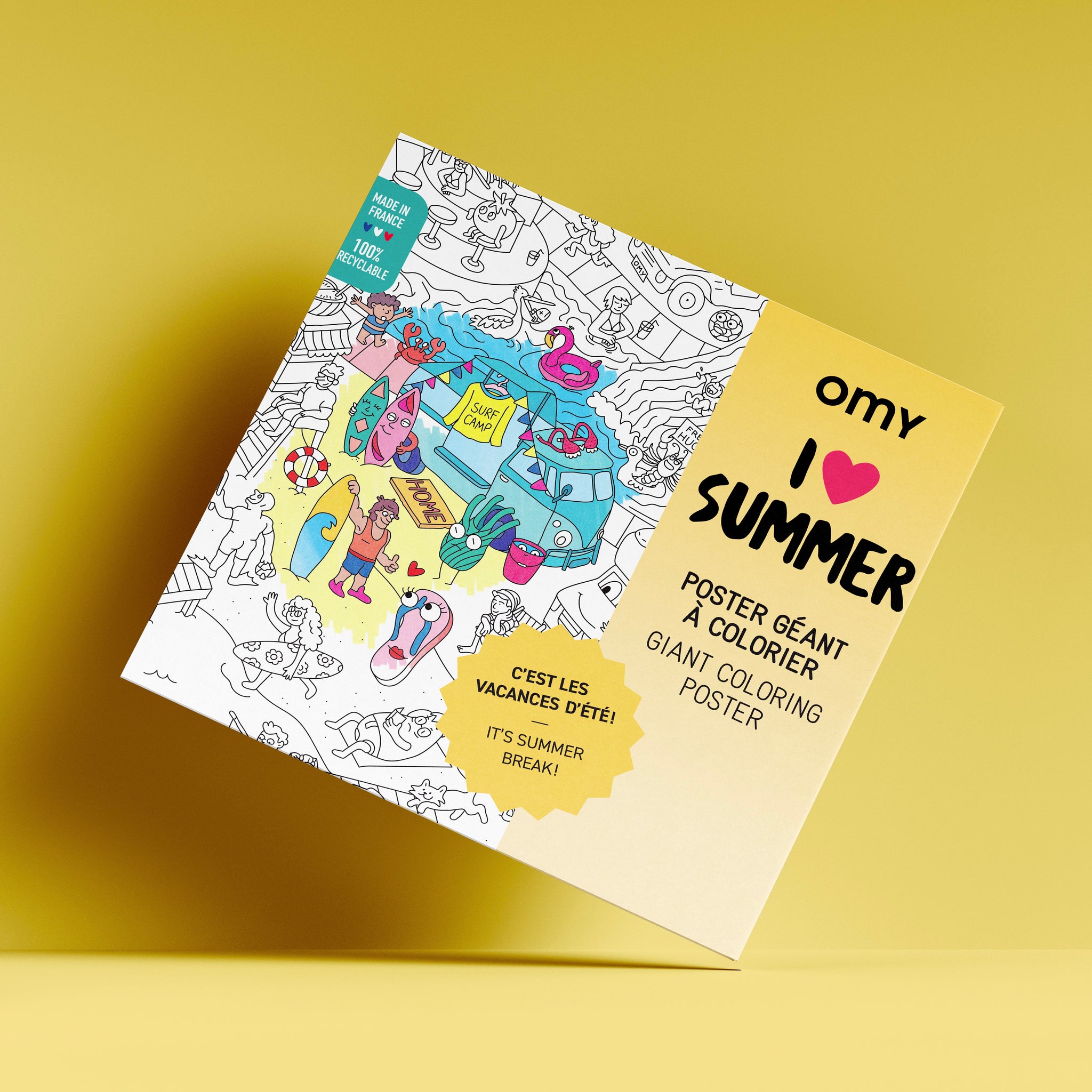 I Love Summer Giant Coloring Poster | Official Site Omy Maison Pro US