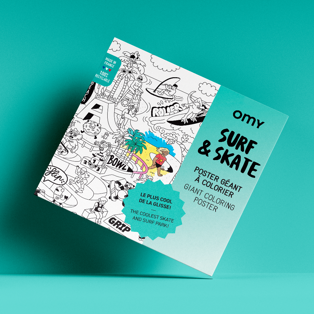 Surf & skate Giant Coloring Poster | Official Site Omy Maison Pro US